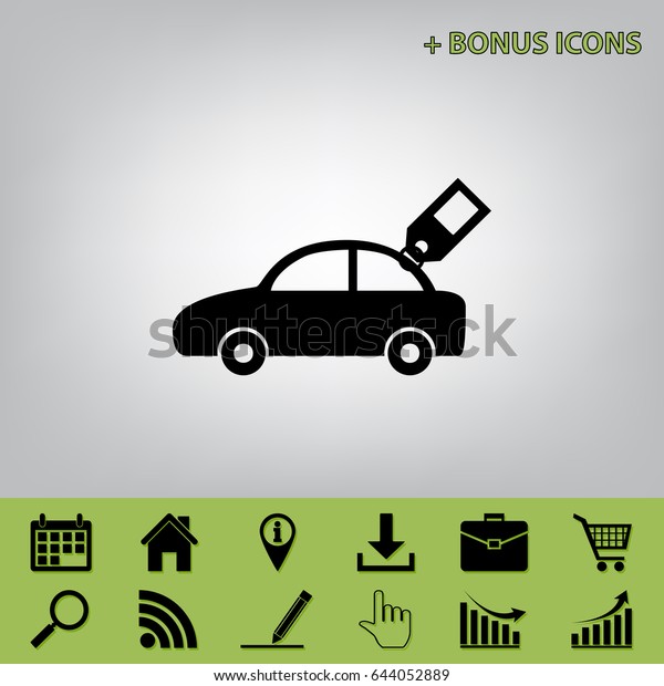 Car Sign Tag Vector Black Icon Stock Vector (Royalty Free) 644052889 ...