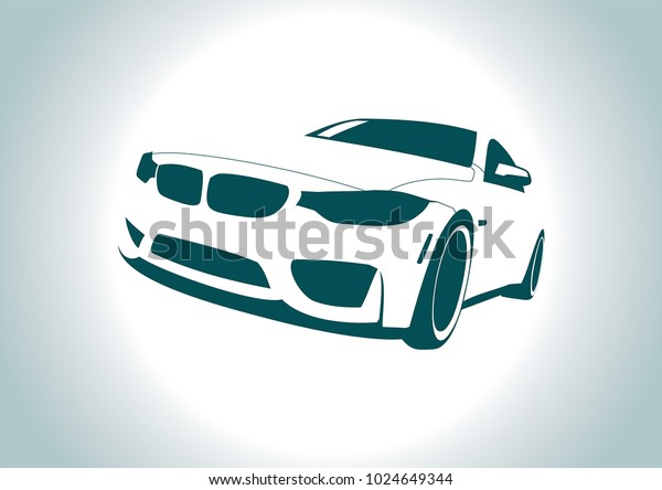 Car Silhouette On Grey Background Bmw Stock Vector (Royalty Free ...