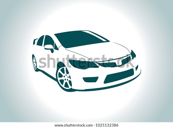 Car Silhouette On Grey Background Honda Stock Vector (Royalty Free ...