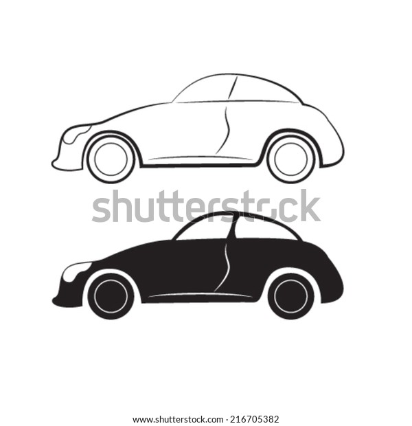 Car Silhouettes Design Side View Stock Vector (Royalty Free) 216705382 ...