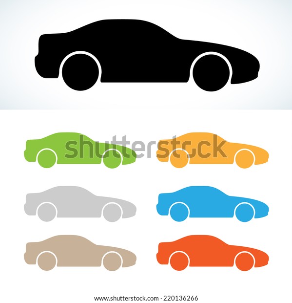 Car Silhouettes Seven Colors Vector Isolated Stock Vector (Royalty Free ...