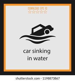 Car Sinking Water Vector Icon Stock Vector (Royalty Free) 1198873867 ...