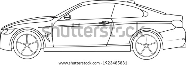 Car Sketch On White Background Stock Vector (Royalty Free) 1923485831