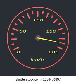 Car Speedometer Red Lights Isolated Vector Stock Vector (Royalty Free ...