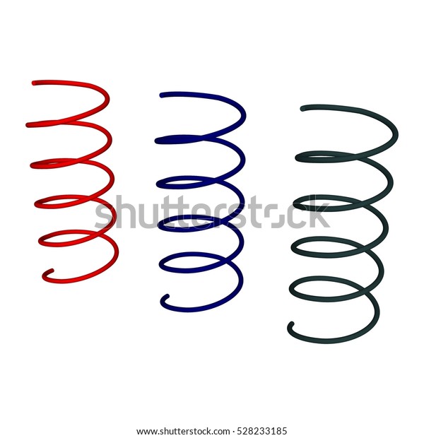 Car Spring Steel. Side view 3d. Vector illustration on a white background