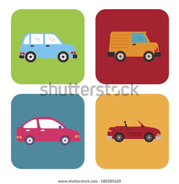 Car Squares Design Over White Background Stock Vector (Royalty Free ...