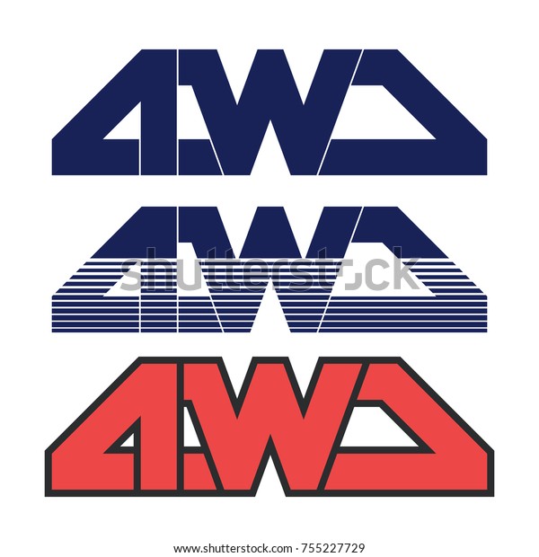 Car Sticker 4wd Set Decals 4x4 Stock Vector (Royalty Free) 755227729 ...