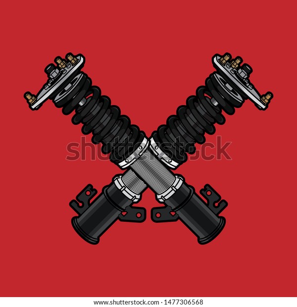 Car Suspension Isolated Background Auto Service Stock Vector (Royalty ...