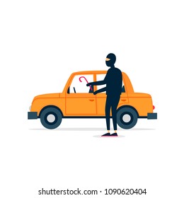 Car Thief Flat Illustration Isolated On Stock Vector (Royalty Free ...