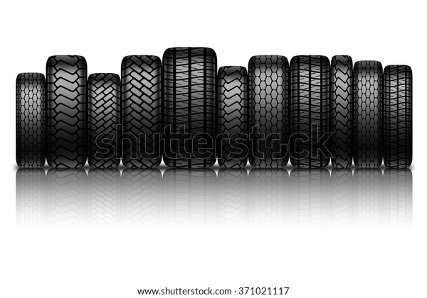 Car Tires On White Background Vector Stock Vector (Royalty Free ...