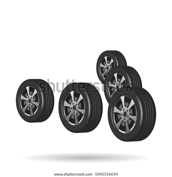 Car Tires V Formation Stock Vector (Royalty Free) 1043556634 | Shutterstock