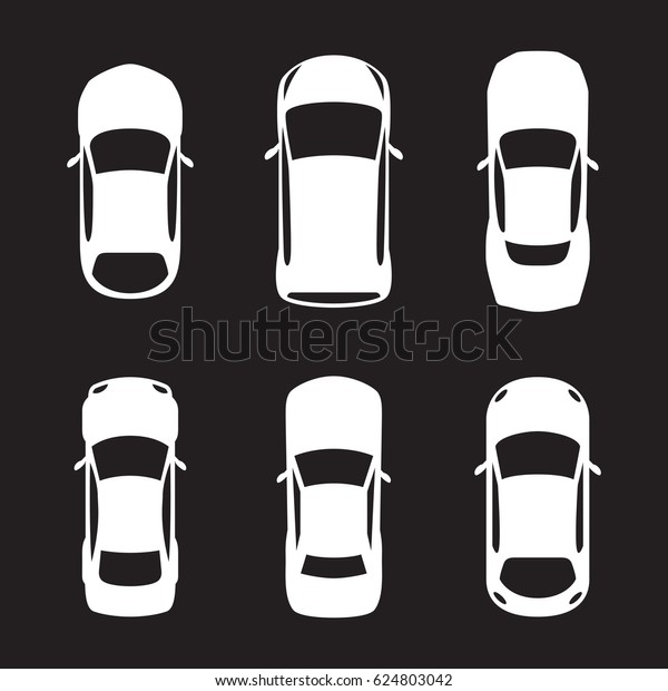 Car Top Icons Set White On Stock Vector (Royalty Free) 624803042