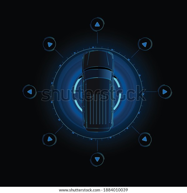 Car Top View Control System Vector Stock Vector (Royalty Free ...