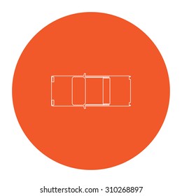 Car Top View Flat Outline White: vector de stock (libre de regalías ...