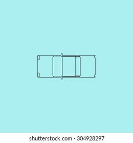 Car Top View Simple Outline Flat Stock Vector (Royalty Free) 304928297 ...