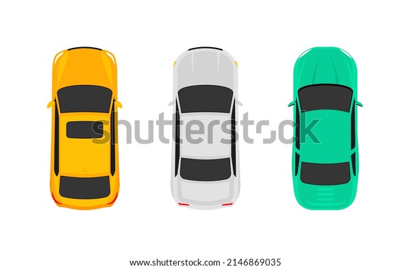Car Top View Vector Cartoon Icon Stock Vector (Royalty Free) 2146869035 ...