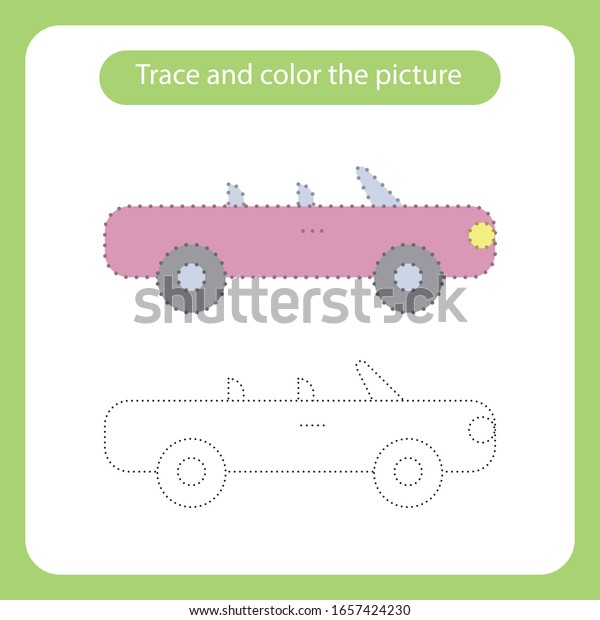 Car Toy Simple Shapes Trace Color Stock Vector (Royalty Free) 1657424230