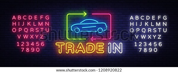 Car Trade Neon Sign Vector Rent Stock Vector (Royalty Free) 1208920822 ...