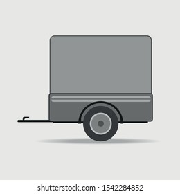 Car Trailer Icon Vector Sign Symbol Stock Vector (Royalty Free ...