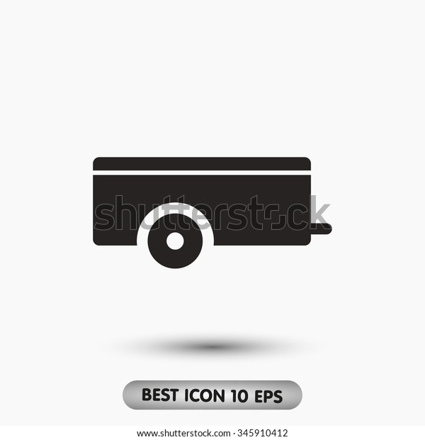 Car Trailer Vector Icon 10 Eps Stock Vector (Royalty Free) 345910412 ...