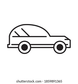 Car Transport Side View Line Icon Stock Vector (Royalty Free ...
