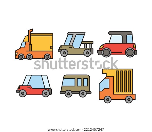 Car Transportation Icons Set Vector Illustration Stock Vector (Royalty ...