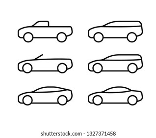 Car Types Line Art Design Vector Stock Vector (Royalty Free) 1327371458 ...