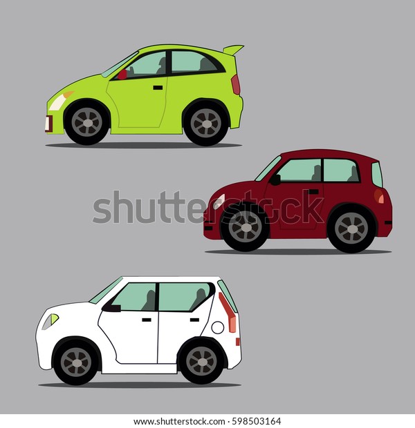 Vektor Stok Car Vector Cartoon Icons (Tanpa Royalti) 598503164 ...