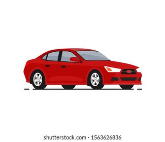 Car Vector Illustration Red Sedan Vehicles Stock Vector (Royalty Free ...