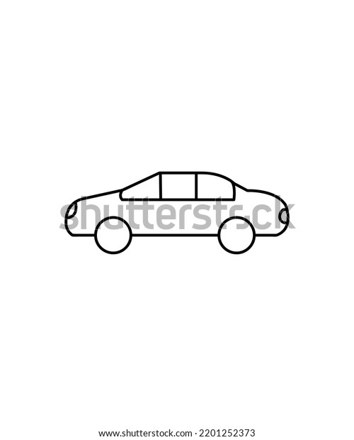 Car Vector Line Art Isolated On Stock Vector (Royalty Free) 2201252373 ...