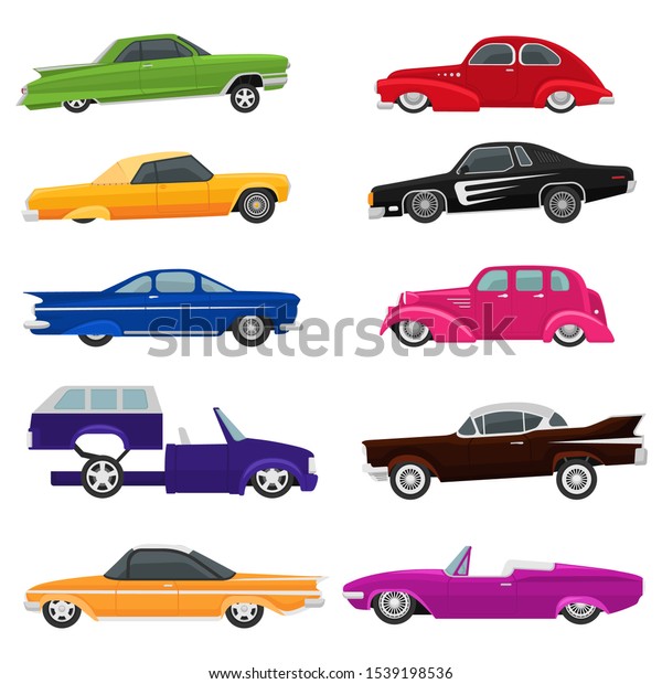 Car Vector Vintage Low Rider Auto Stock Vector (Royalty Free ...