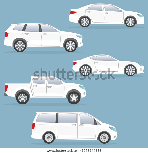 Car Vehicle Set Side View Different Stock Vector (Royalty Free ...
