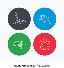 Car Wash Icons Automatic Cleaning Station Stock Vector (Royalty Free ...
