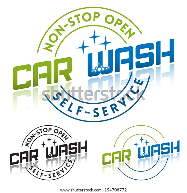 Car Wash Service Label Template Stock Vector (Royalty Free) 154708772