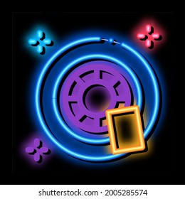 Car Wheel Cleaning Neon Light Sign Stock Vector (Royalty Free ...