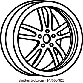 Car Wheel Disk Icon Outline Style Stock Vector (Royalty Free ...