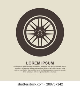 Car Wheel Flat Icon Vector Stock Vector (Royalty Free) 234865597 ...