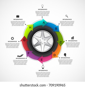 Car Wheel Infographic Design Template Vector Stock Vector (Royalty Free ...