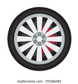 Car Wheel Mock Detail Solid Flat Stock Vector (Royalty Free) 731586481 ...