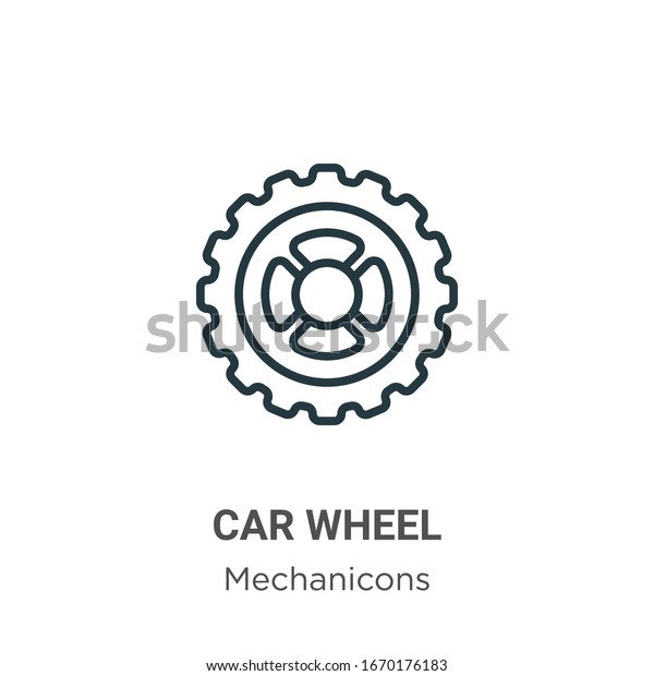 Car Wheel Outline Vector Icon Thin Stock Vector (Royalty Free ...