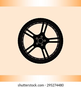 Car Wheel Sign Icon Vector Illustration Stock Vector (Royalty Free ...