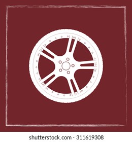 Car Wheel Sign Icon Vector Illustration Stock Vector (Royalty Free ...