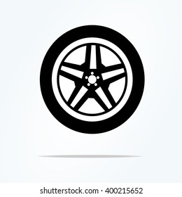Car Wheel Sign Icon Vector Illustration Stock Vector (Royalty Free ...