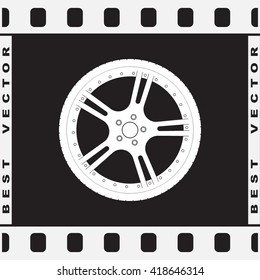 Car Wheel Sign Icon Vector Illustration Stock Vector (Royalty Free ...