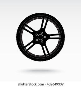Car Wheel Sign Icon Vector Illustration Stock Vector (Royalty Free ...
