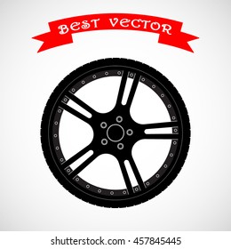 Car Wheel Sign Icon Vector Illustration Stock Vector (Royalty Free ...