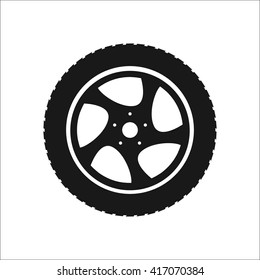 Car Wheel Sign Simple Icon On Stock Vector (Royalty Free) 417070384 ...