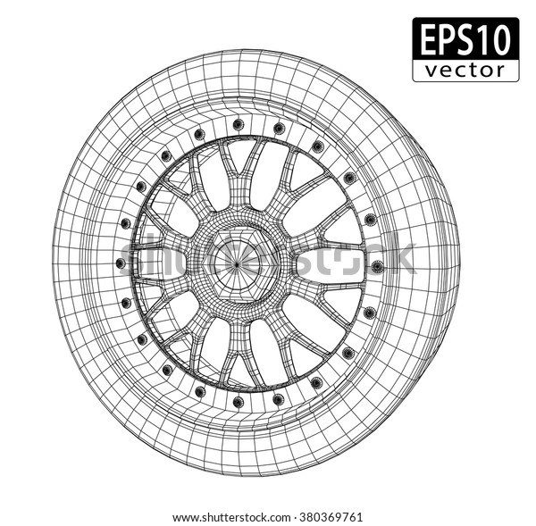 Car Wheel Wire Model Eps10 Vector Stock Vector (Royalty Free) 380369761