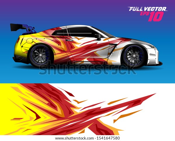 Car Wrap Design Abstract Fire Background Stock Vector (Royalty Free ...
