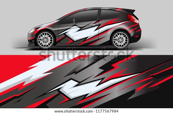 Car Wrap Graphic Racing Abstract Red Stock Vector (Royalty Free ...